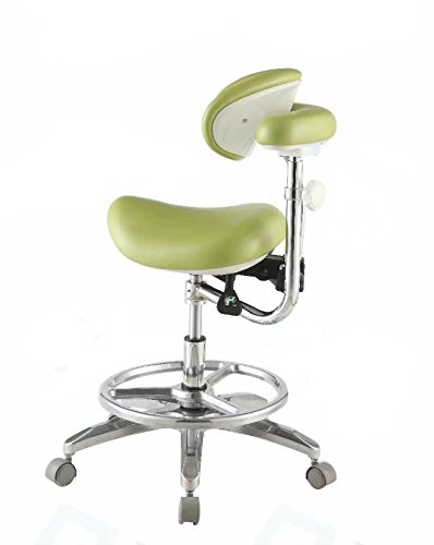 Deluxe Dental Saddle Chair Medical Stool Micro Fiber Leather High Density Height Adjust