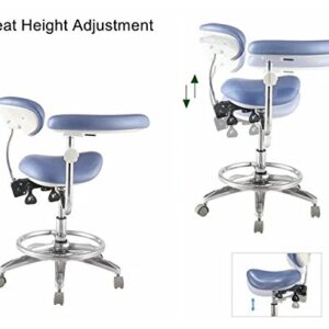 Deluxe Dental Saddle Chair Medical Stool Micro Fiber Leather High Density Height Adjust