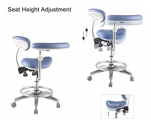 Deluxe Dental Saddle Chair Medical Stool Micro Fiber Leather High Density Height Adjust