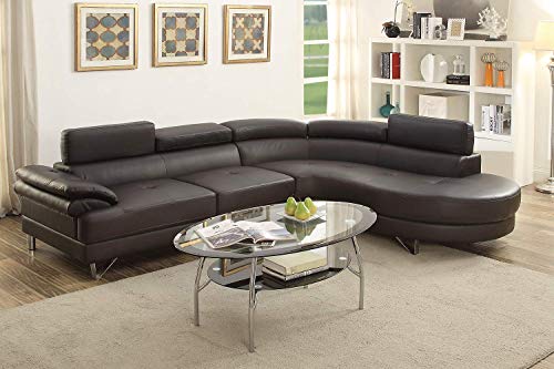 Poundex F6984 Bobkona Isidro Faux Leather sectional