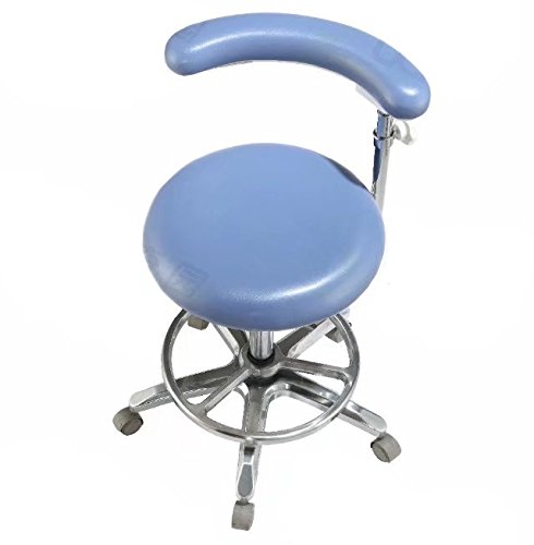 Deluex Upgraded Dental Office Assistant Stool Nurse Chair Micro Fiber Leather