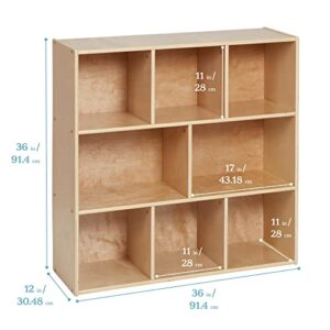 ECR4Kids Streamline 8-Compartment Storage Cabinet, 36in, Classroom Furniture, Natural