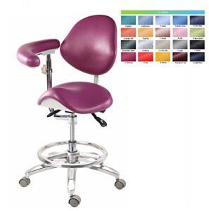 aphrodite dental deluxe mobile saddle chair pu leather assistant doctor stools high end by purple-violet