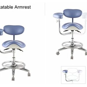 Deluxe Dental Saddle Chair Medical Stool Micro Fiber Leather High Density Height Adjust