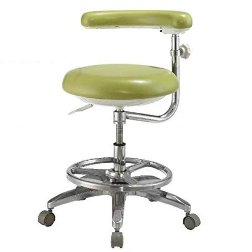 Deluex Upgraded Dental Office Assistant Stool Nurse Chair Micro Fiber Leather