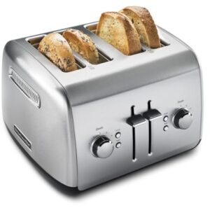 KitchenAid KMT4115SX Stainless Steel Toaster, Brushed Stainless Steel, 4 Slice (Pack of 1)