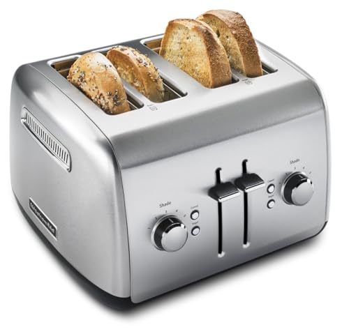 KitchenAid KMT4115SX Stainless Steel Toaster, Brushed Stainless Steel, 4 Slice (Pack of 1)