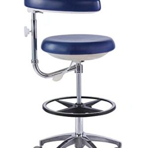 Aphrodite Dental Assistant Stool Nurse Chair Height Adjustable with Armrest PU Leather by Purple-Violet