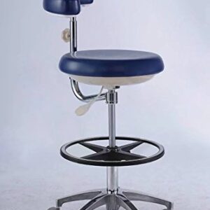 Aphrodite Dental Assistant Stool Nurse Chair Height Adjustable with Armrest PU Leather by Purple-Violet