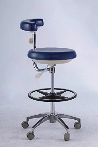 Aphrodite Dental Assistant Stool Nurse Chair Height Adjustable with Armrest PU Leather by Purple-Violet