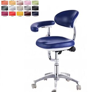 Aphrodite Dental Stool Assistant Stool Dental Assistant Chair PU Leather Height Adjustable by Purple-Violet