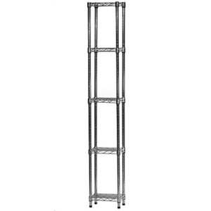 shelving inc. 8" d x 12" w x 72" h chrome wire shelving with 5 tier shelves, weight capacity 800lbs per shelf