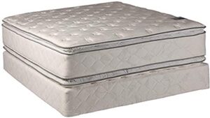 dream solutions pillow top mattress and box spring set (full 54"x75"x12") double-sided sleep system with enhanced cushion support- fully assembled, great for your back, longlasting comfort white