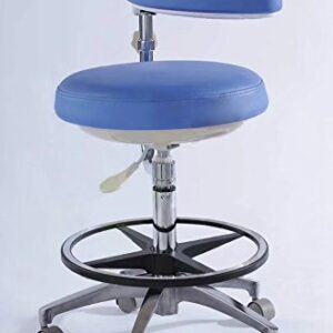 Dental Assistant Stool Nurse Chair Height Adjustable with Armrest Micro Fiber Leather