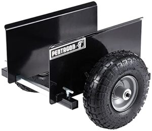 drywall cart - lumber, wood paneling, and plywood carrier holds up to 600lbs - door dolly with 10-inch inflatable wheels by pentagon tools (black)