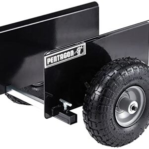 Drywall Cart - Lumber, Wood Paneling, and Plywood Carrier Holds up to 600lbs - Door Dolly with 10-inch Inflatable Wheels by Pentagon Tools (Black)