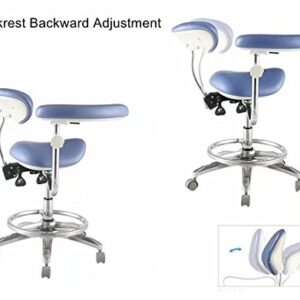 Deluxe Dental Saddle Chair Medical Stool Micro Fiber Leather High Density Height Adjust