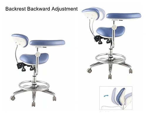 Deluxe Dental Saddle Chair Medical Stool Micro Fiber Leather High Density Height Adjust