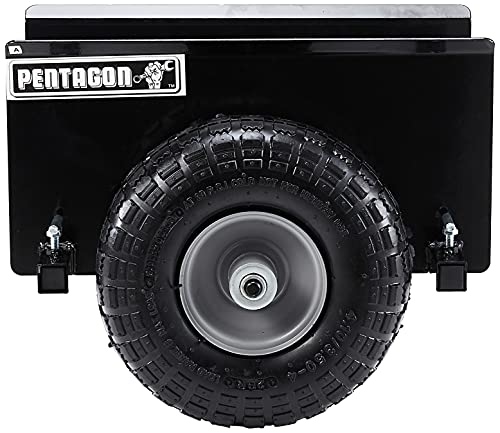 Drywall Cart - Lumber, Wood Paneling, and Plywood Carrier Holds up to 600lbs - Door Dolly with 10-inch Inflatable Wheels by Pentagon Tools (Black)