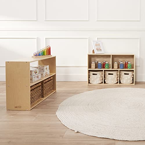 ECR4Kids Streamline 5-Compartment Storage Cabinet, 24in, Classroom Furniture, Natural