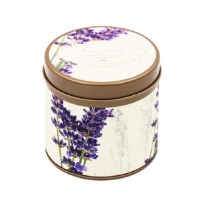 Rosy Rings Signature Tin Candle - Aromatherapy Fragrance Elegant Home Decor Gift Long Lasting 50 Hour Burn Botanical Floral Notes of Amber, Bergamot, Cedarwood, Eucalyptus, Musk (Roman Lavender)