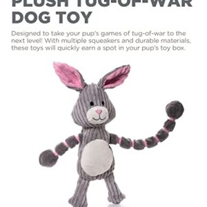 Outward Hound Thunda Tugga Bunny Plush & Squeaky Dog Tug Toy