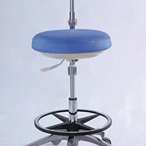 Dental Assistant Stool Nurse Chair Height Adjustable with Armrest Micro Fiber Leather