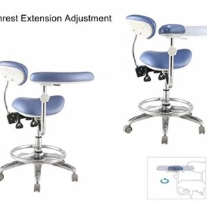 Deluxe Dental Saddle Chair Medical Stool Micro Fiber Leather High Density Height Adjust