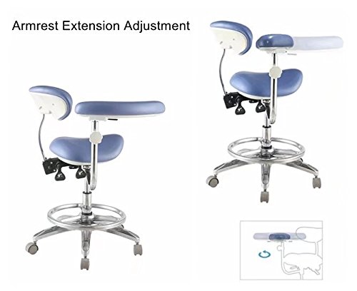 Deluxe Dental Saddle Chair Medical Stool Micro Fiber Leather High Density Height Adjust