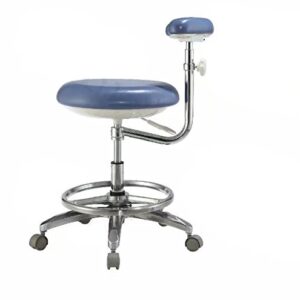 Deluex Upgraded Dental Office Assistant Stool Nurse Chair Micro Fiber Leather