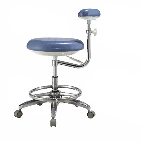 Deluex Upgraded Dental Office Assistant Stool Nurse Chair Micro Fiber Leather