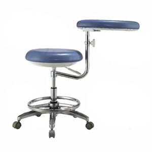 Deluex Upgraded Dental Office Assistant Stool Nurse Chair Micro Fiber Leather