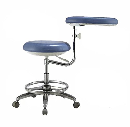 Deluex Upgraded Dental Office Assistant Stool Nurse Chair Micro Fiber Leather