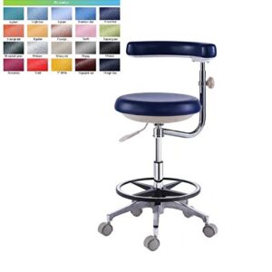 Aphrodite Dental Assistant Stool Nurse Chair Height Adjustable with Armrest PU Leather by Purple-Violet