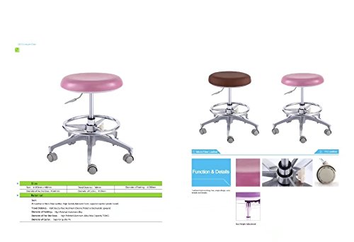 Dental Height Adjustable Lab Stool Leisure Chair PU Leather Commercial Furniture