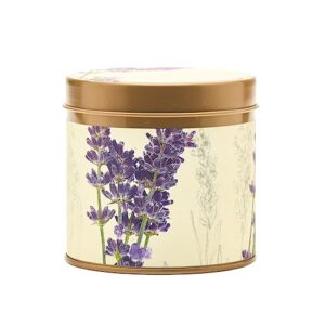 rosy rings signature tin candle - aromatherapy fragrance elegant home decor gift long lasting 50 hour burn botanical floral notes of amber, bergamot, cedarwood, eucalyptus, musk (roman lavender)