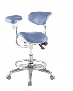 aphrodite deluxe dental saddle chair medical stool pu leather high density height adjust by purple-violet