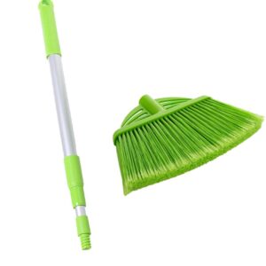 Xifando Three-Section Telescopic Aluminum Alloy Rod Long-Handled Broom（Green）