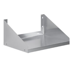 amgood stainless steel microwave shelf | nsf certified | appliance shelf | heavy duty | commercial grade | wall mount | silver (24" length x 18" width)