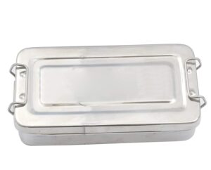 odontomed2011 8"x4"x2" instrument tray with lid with lock holloware dental holloware instruments odm