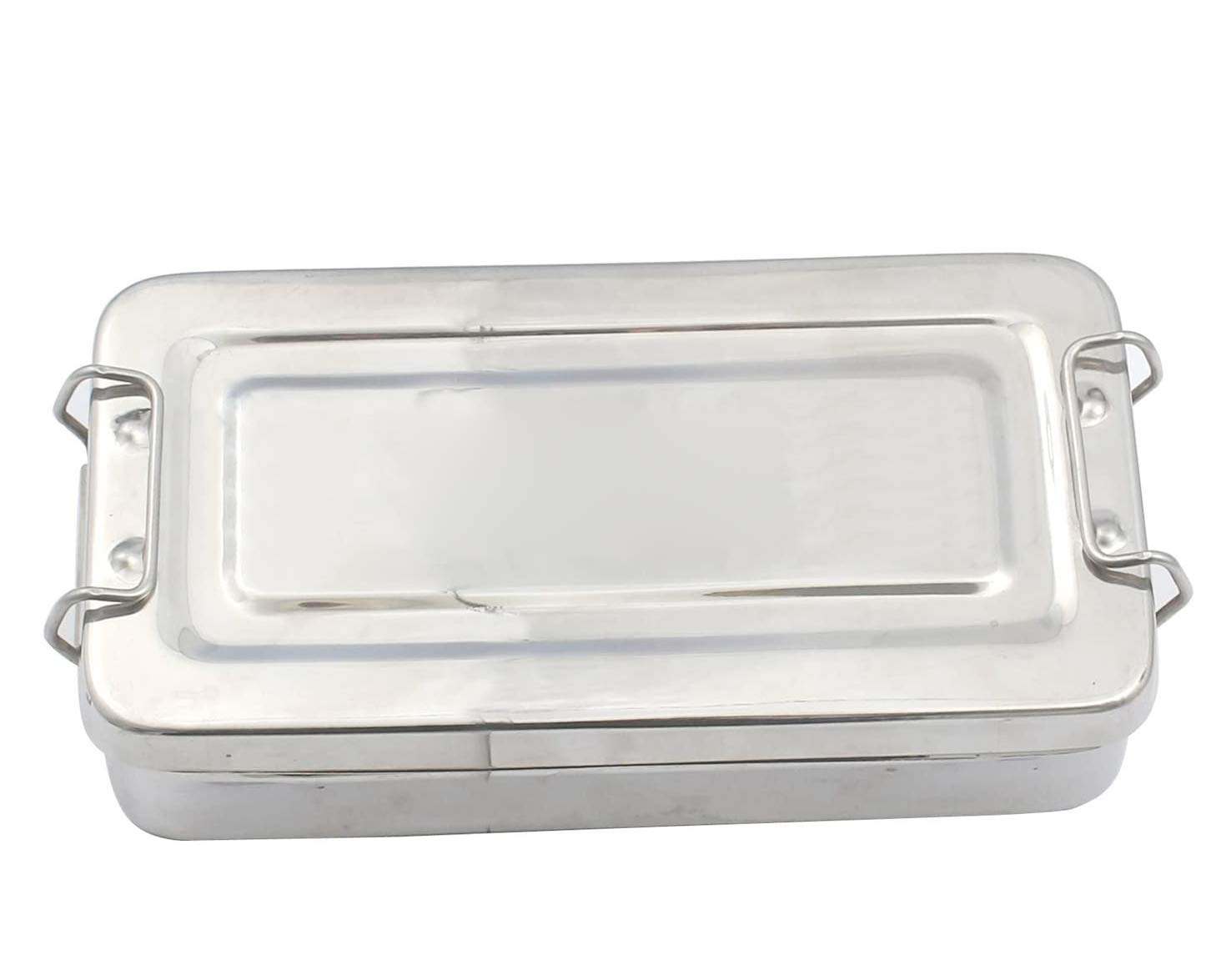 OdontoMed2011 8"X4"X2" Instrument Tray with LID with Lock HOLLOWARE Dental HOLLOWARE Instruments ODM