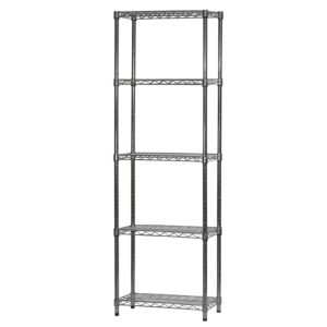 shelving inc. 12" d x 24" w x 72" h chrome wire shelving with 5 tier shelves, weight capacity 800lbs per shelf