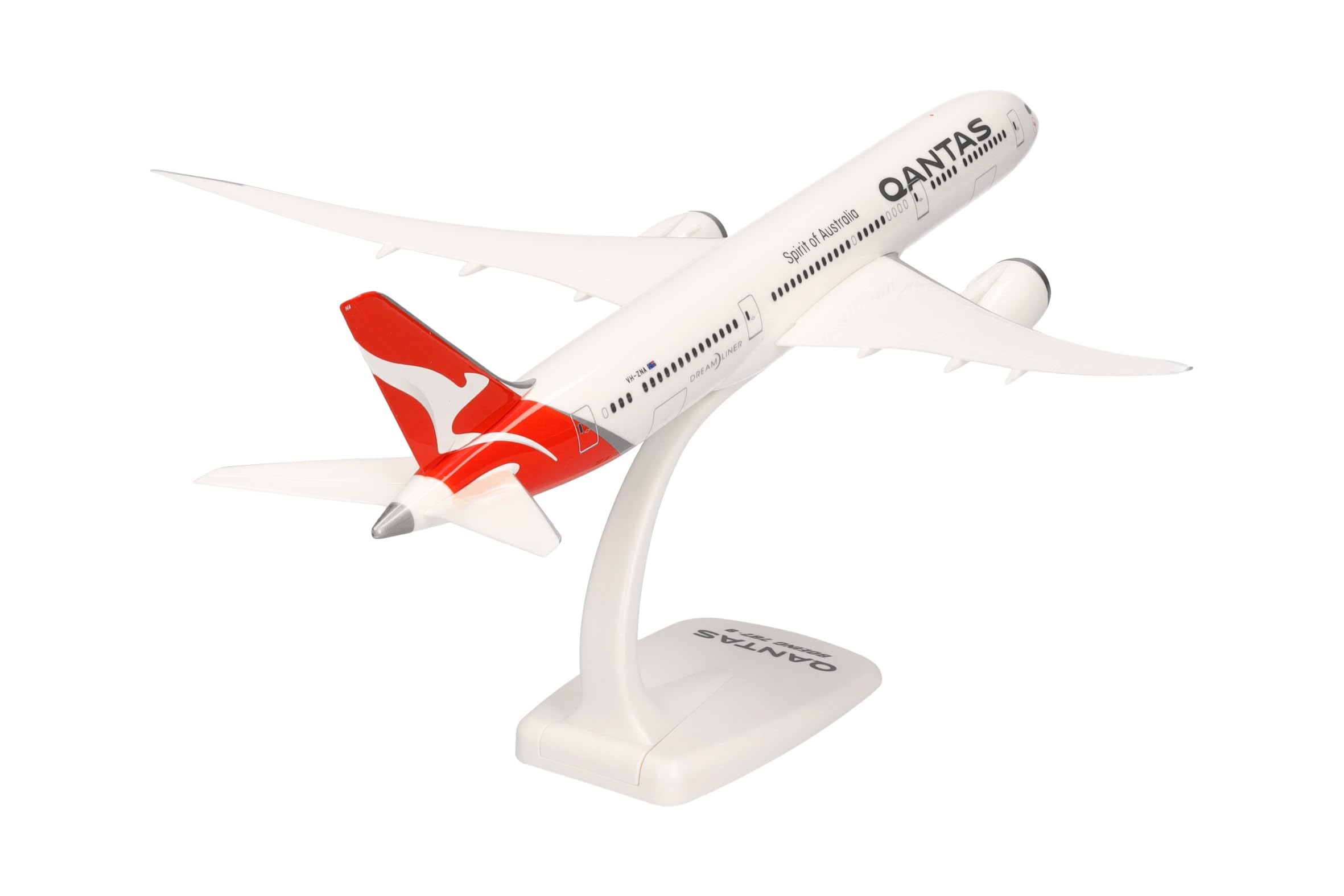 Herpa Snap-fit Airplane Model Boeing 787-9 Dreamliner Qantas on Scale of 1:200, Plastic Miniature with pedastal, Model Building, Collectors Edition