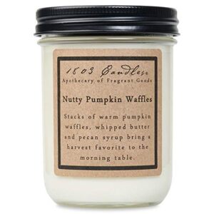 1803 candles - 14 oz. jar soy candles - (nutty pumpkin waffles)