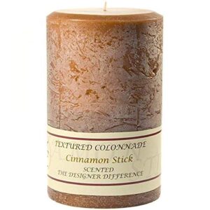 kys pack of 2, textured 4" x 6" pillar candles cinnamon stick for weddings, home & event decoration, relaxation, made in us