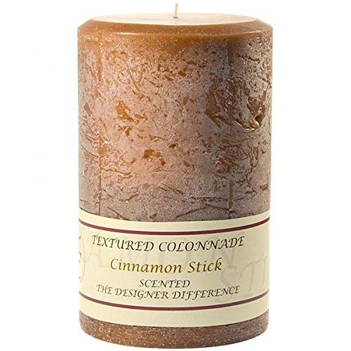 KYS Pack of 2, Textured 4" x 6" Pillar Candles Cinnamon Stick for Weddings, Home & Event Decoration, Relaxation, Made in US