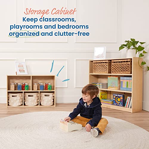 ECR4Kids Streamline 5-Compartment Storage Cabinet, 24in, Classroom Furniture, Natural