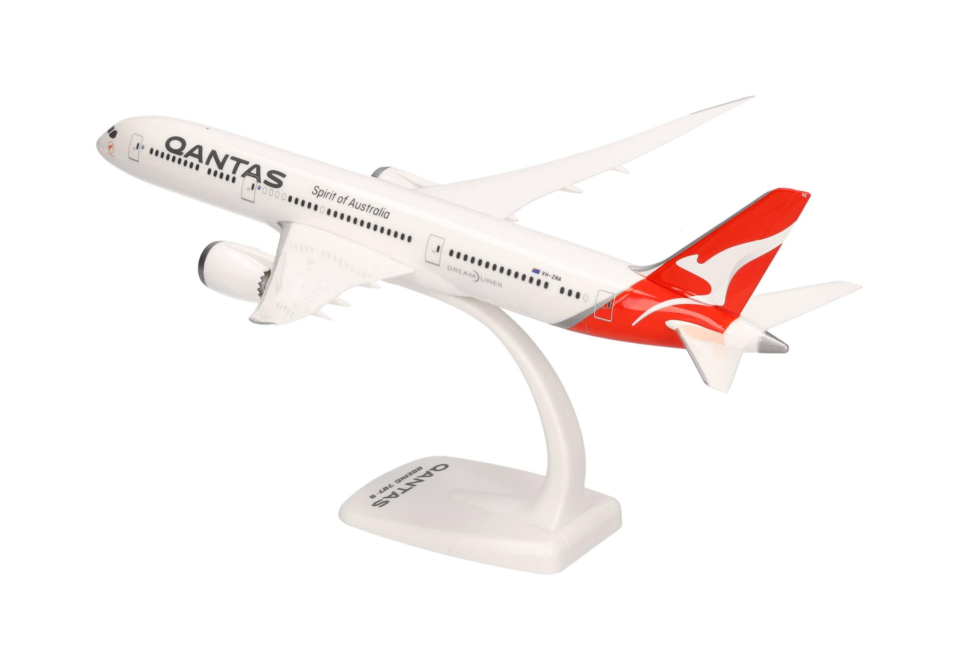 Herpa Snap-fit Airplane Model Boeing 787-9 Dreamliner Qantas on Scale of 1:200, Plastic Miniature with pedastal, Model Building, Collectors Edition