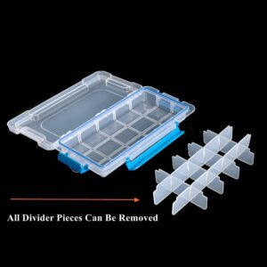 BangQiao Adjustable Plastic Divider Storage Box Container for Bead, Button, Small Parts,15 Grids, Pack of 3, Clear