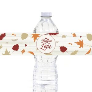 andaz press fallin' in love autumn fall leaves wedding, water bottle labels, 20-pack fall water bottle labels wedding water bottle labels fall in love baby shower fall in love bridal shower favors